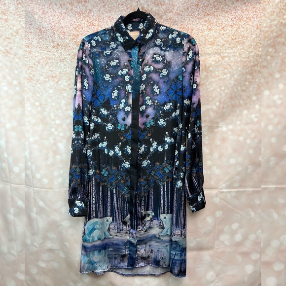 RARY | Dresses | Rary Printed Colours Narrable Embroidery | Poshmark